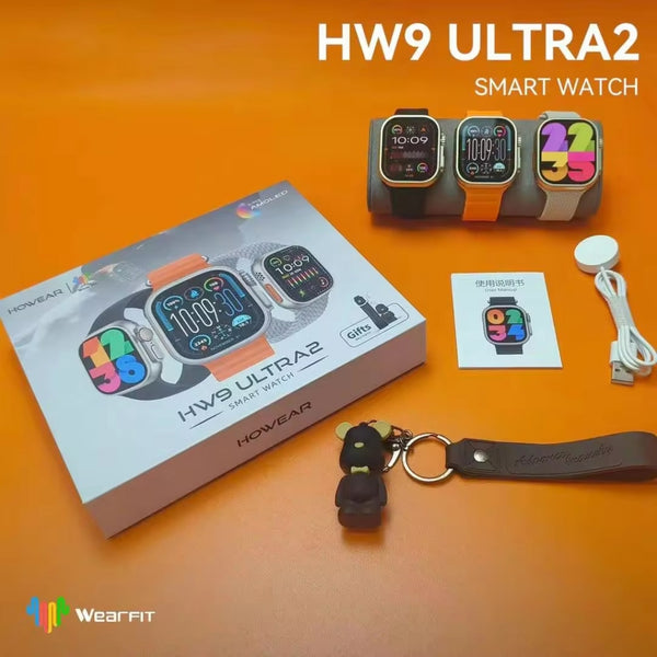 Smartwatch HW9 Ultra 2 com 3 braceletes + chaveiro - Cinza – OnLike